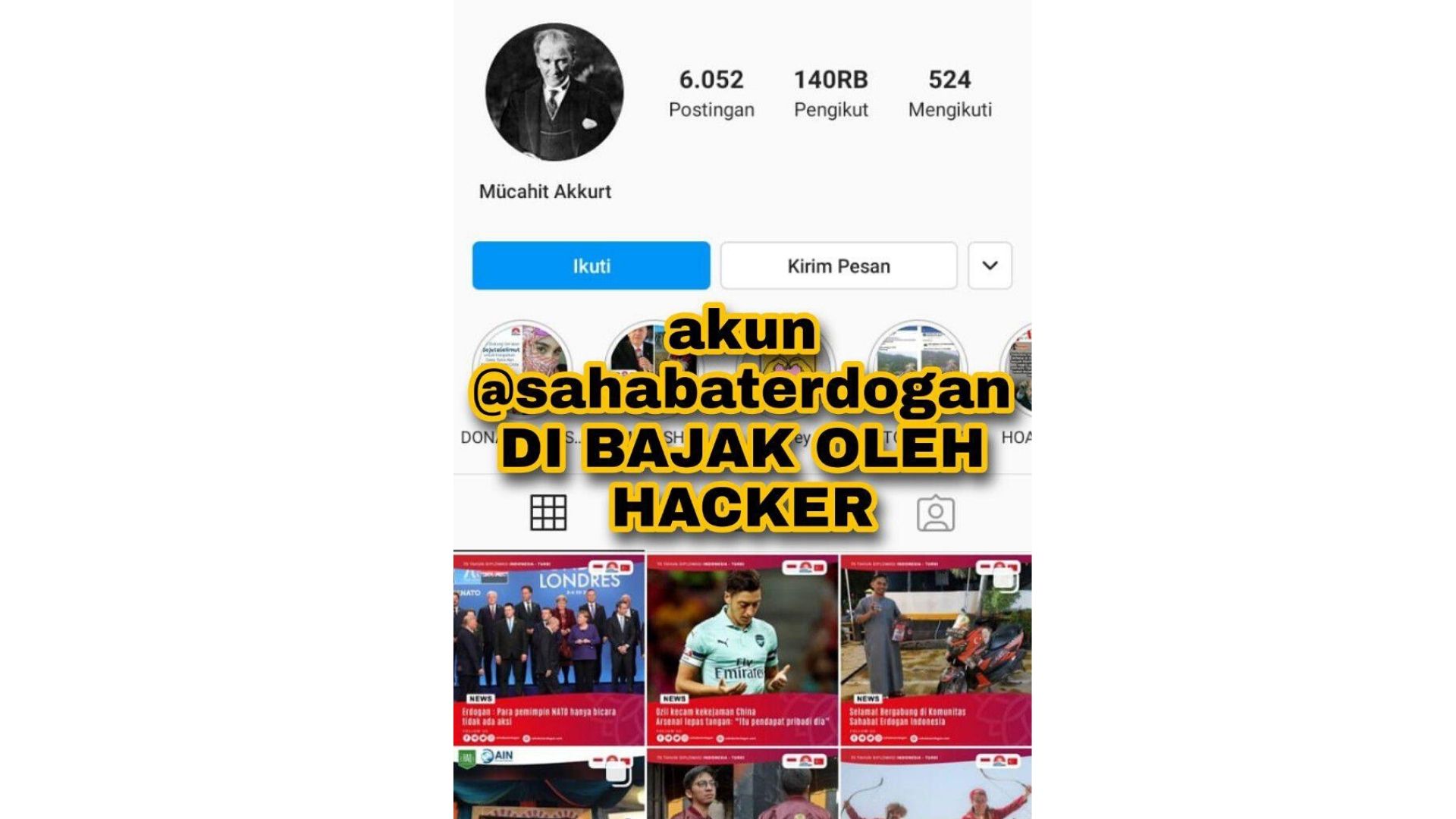 Instagram dibajak, Sahabat Erdoğan luncurkan akun baru - Turkinesia